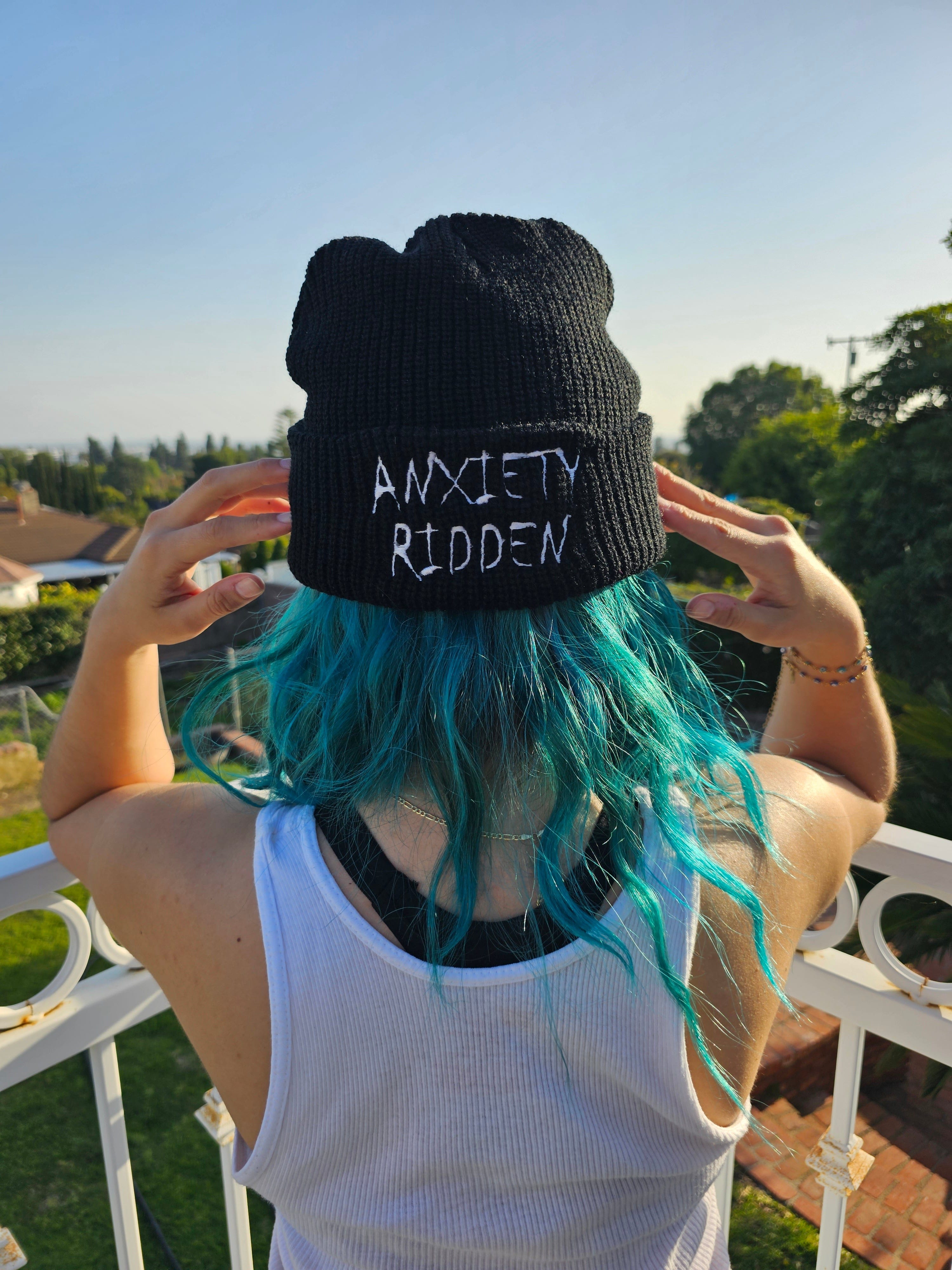 PixelThat | Beanies | Embroidered Beanies | Anxiety Ridden Beanie